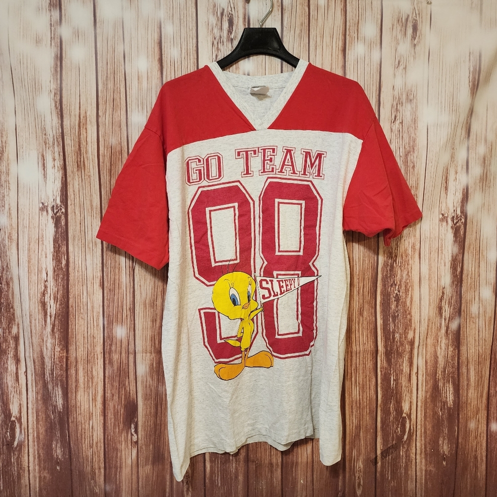 Vintage Warner Bros 90s Tweety Bird Long Sleeping Shi… - Gem